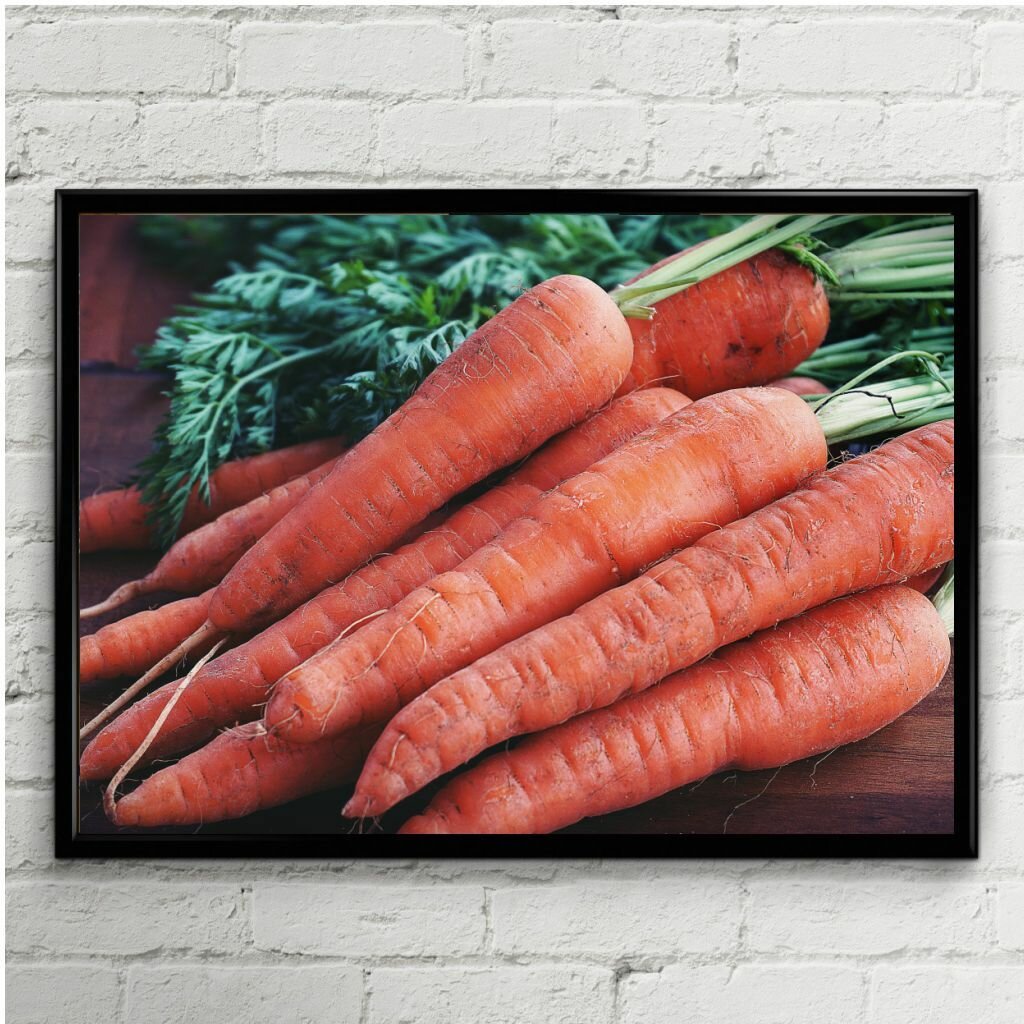 Плакат "Морковь на столе" Cool Eshe из коллекции "Интерьеры на любой вкус", плакат на стену А3
