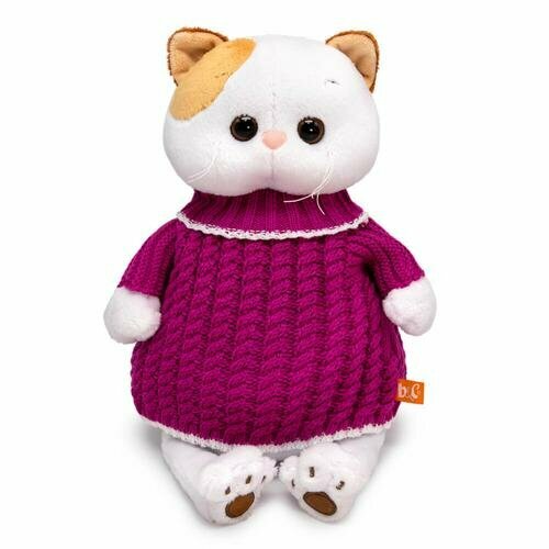 Budi Basa Мягкая Игрушка Кошечка Ли-Ли в свитере с косами (24см, в подарочной коробке) LK24-130, (ОО