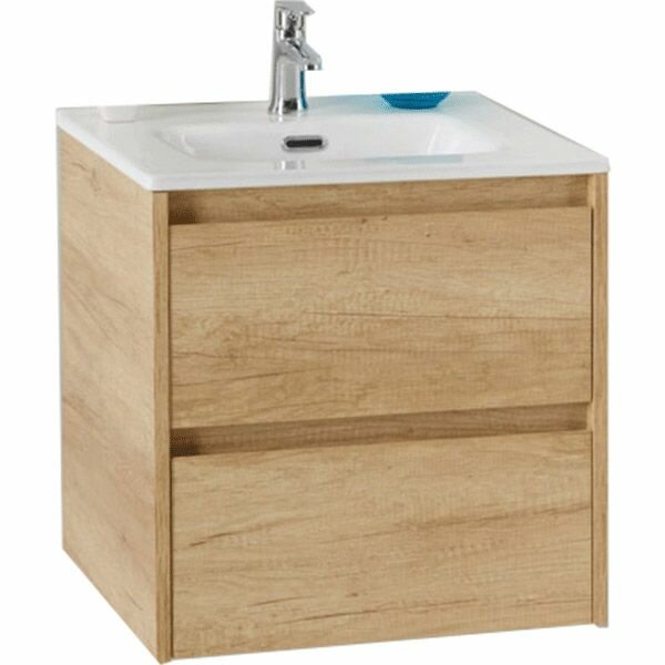 База под раковину подвесная BelBagno KRAFT 39 с двумя выкатными ящиками Rovere Nebrasca Nature 600х390x500 KRAFT 39-600/390-2C-SO-RNN