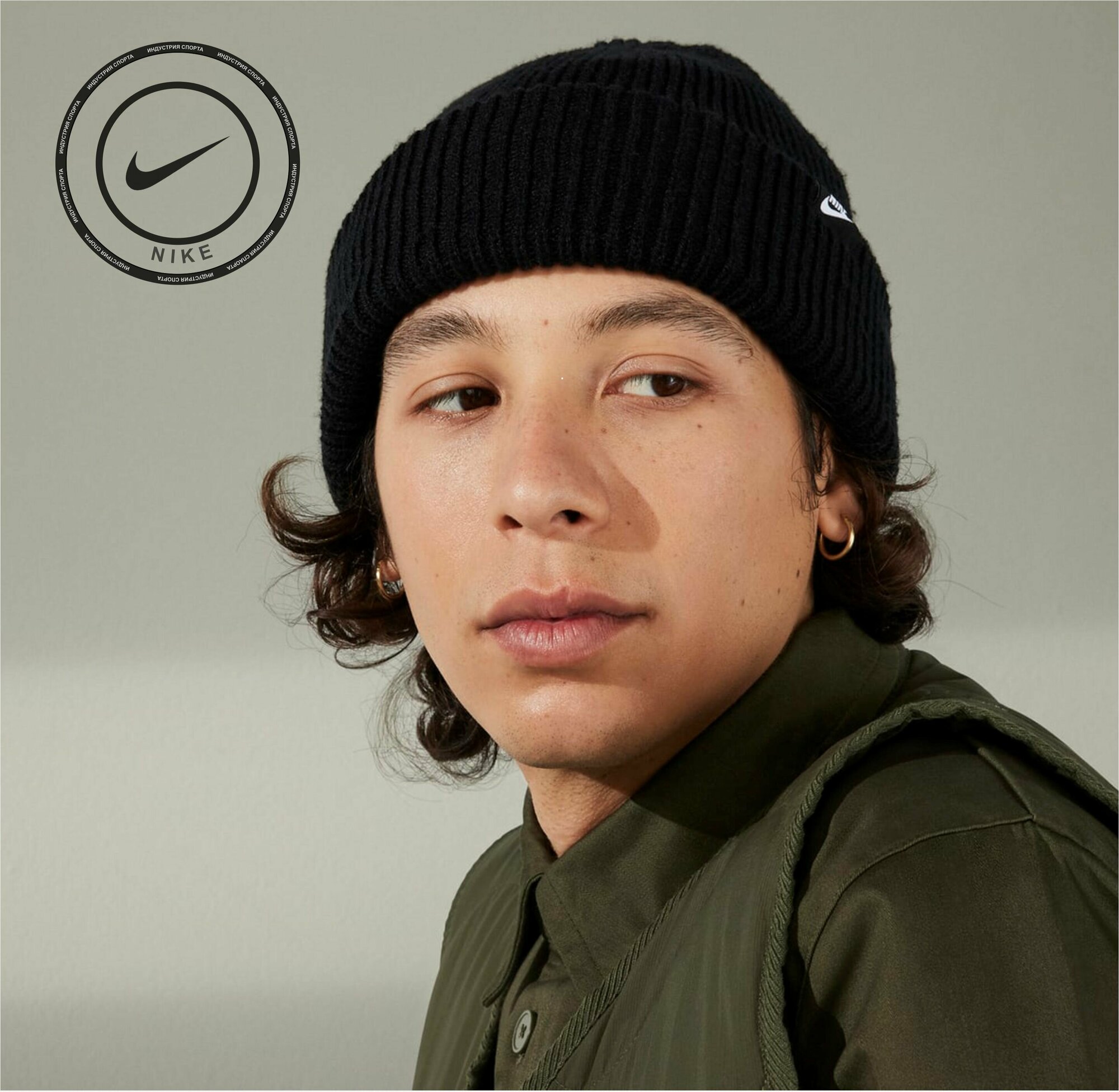 Шапка-бини NIKE для мужчин и женщин, размер MISC, черный — фото 1
