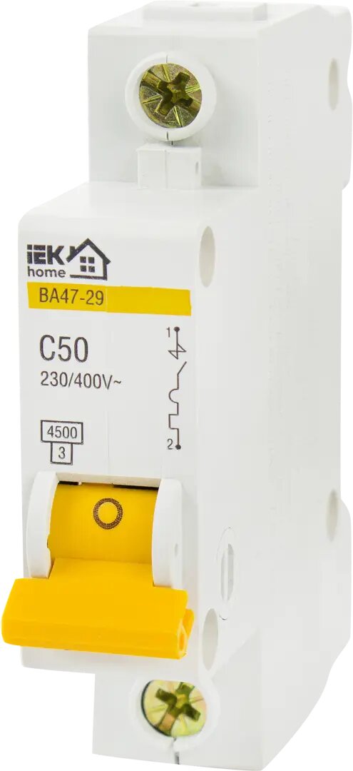 Автоматический выключатель IEK Home ВА47-29 1P C50 А 4.5 кА