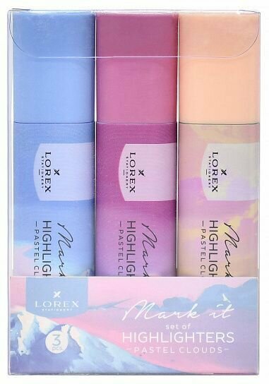 LOREX Набор текстовых маркеров Pastel clouds, Mark it пастель скошенный, 1-5 мм