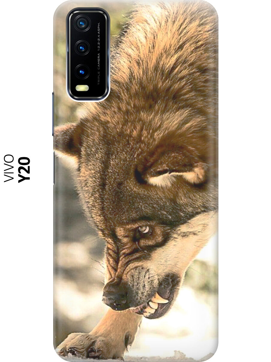 Силиконовый чехол Лютый волк на Vivo Y20 / Виво У20