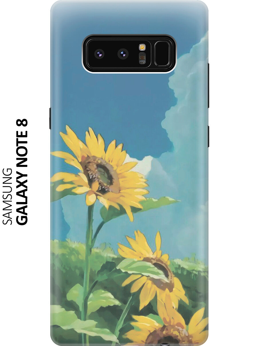 Силиконовый чехол Три подсолнуха в поле на Samsung Galaxy Note 8 / Самсунг Ноут 8