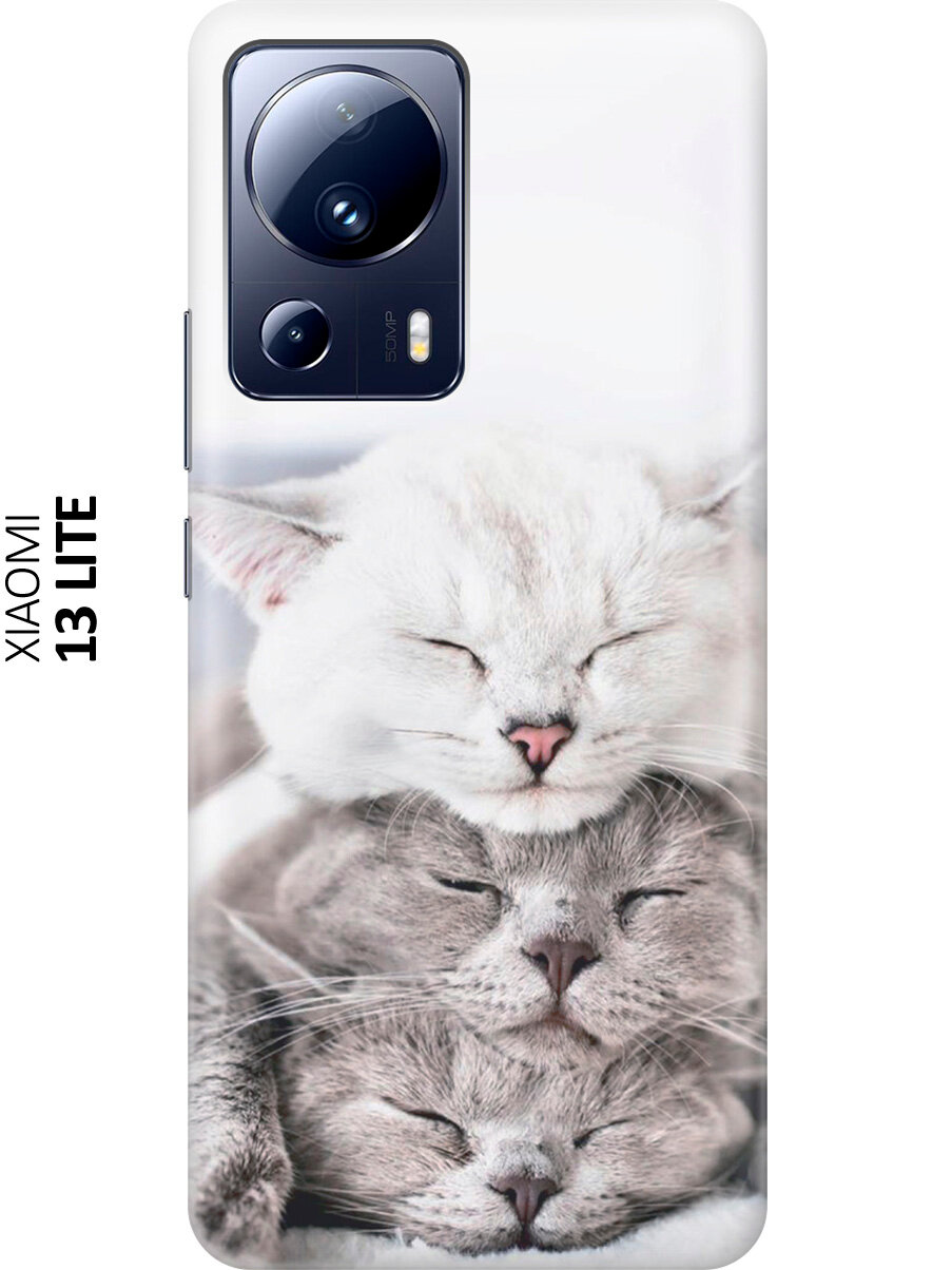 Силиконовый чехол Три кота на Xiaomi 13 Lite / Сяоми 13 Лайт