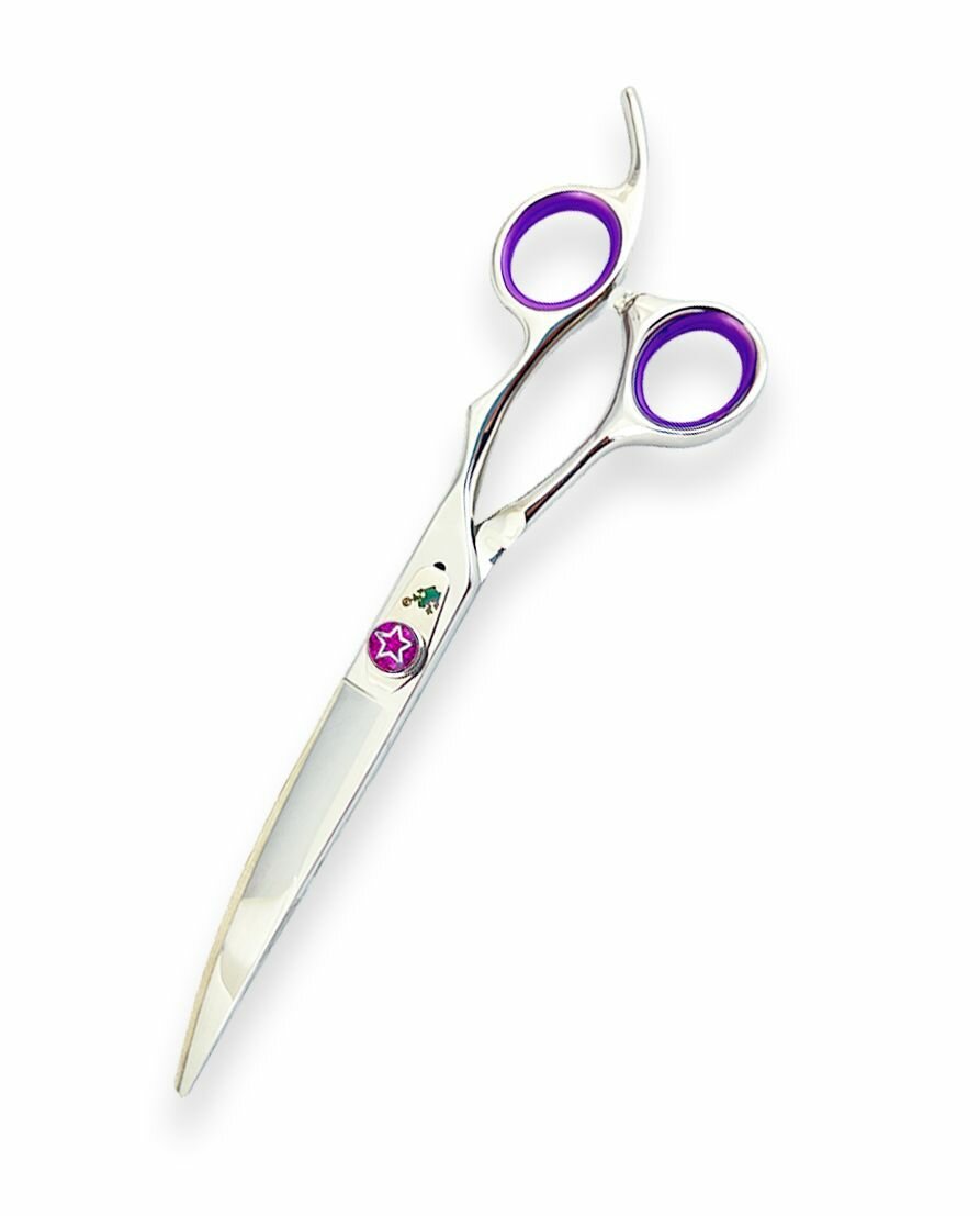 Ножницы изогнутые для профессионального груминга собак животных Dimi Violet Star DPS-70C