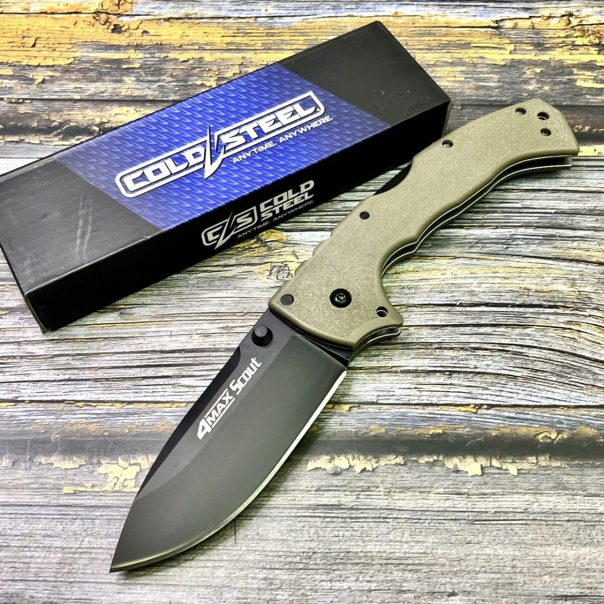 Нож складной Cold Steel CS62RQDEBK 4-Max Scout, Black Blade, Dark Earth Handle