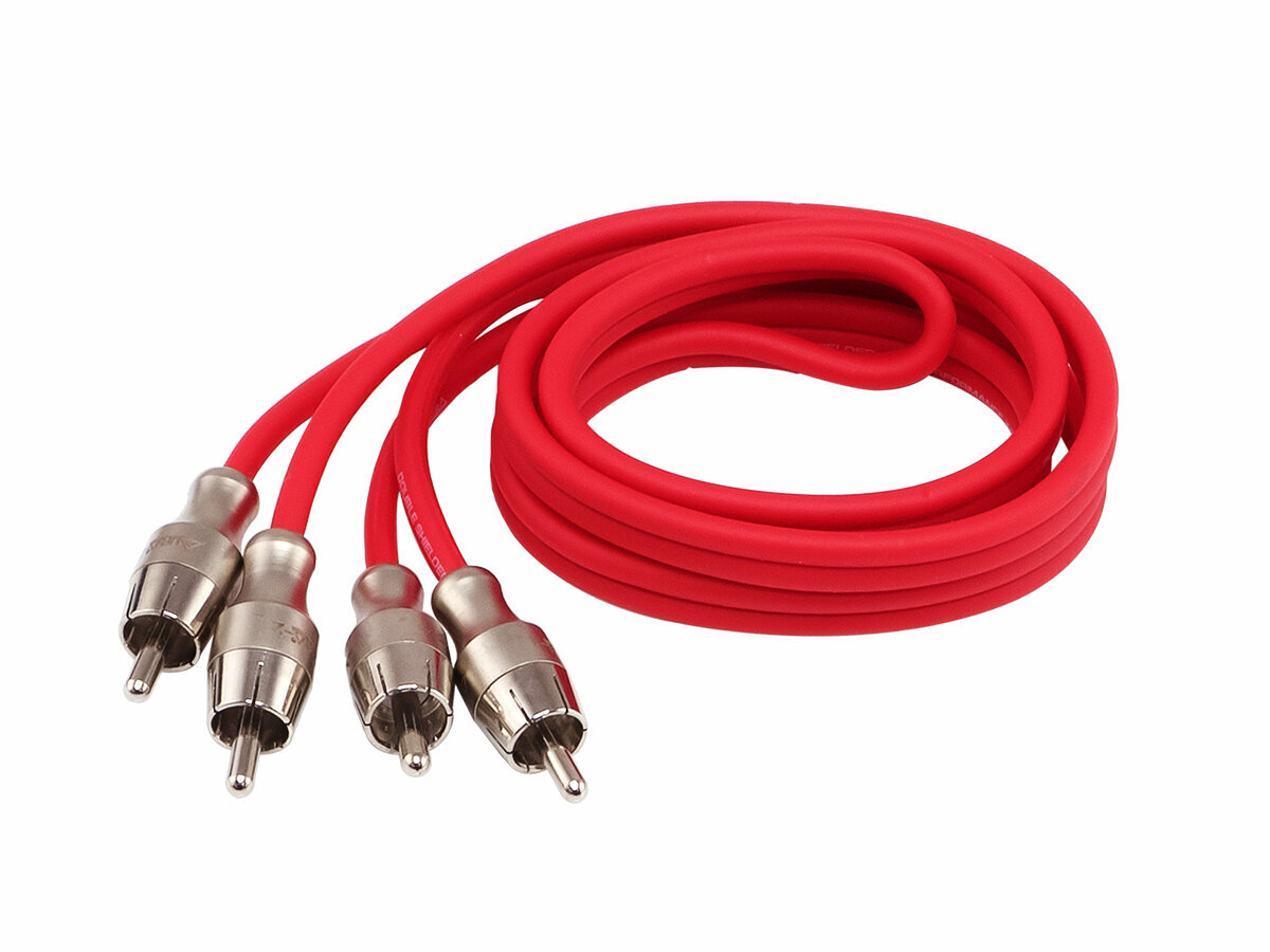 RCA кабель 1 метр, 2 канала, бескислородная медь (OFC), двойной экран, AurA RCA-B21SE