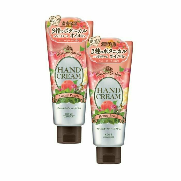KOSE COSMEPORT Precious Garden крем для рук сладкий персик, с органическими экстрактами растений, туба 70г 2 шт. в комплекте