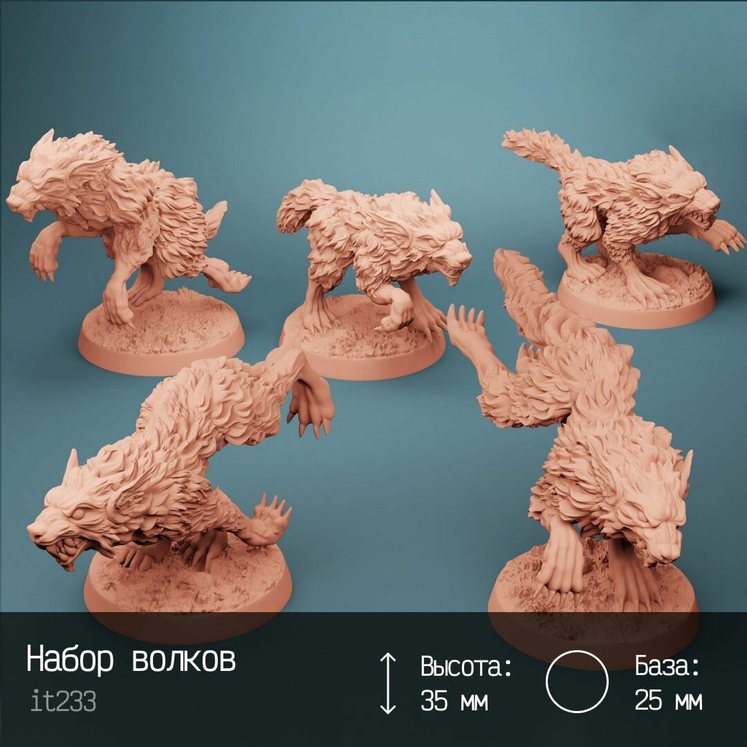 Набор миниатюр Волки