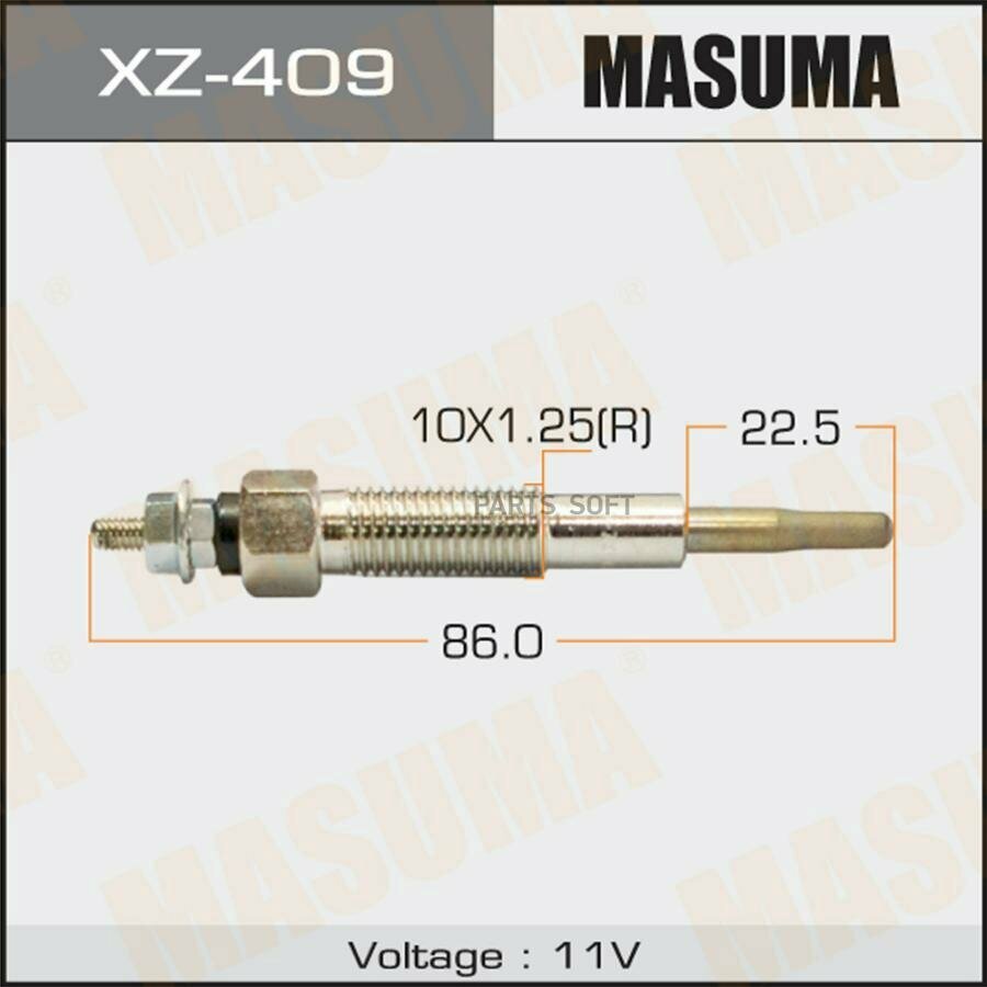 MASUMA Свеча накаливания MAZDA MPV, BONGO 2.0D, 2.5TD 95=