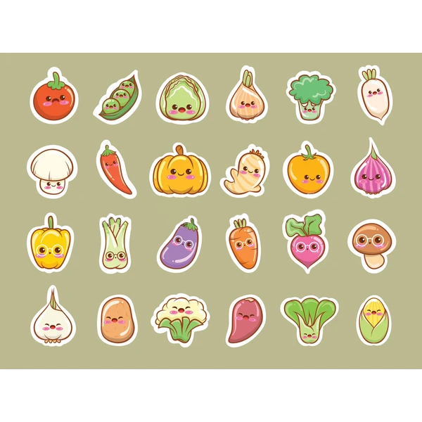 Наклейки стикеры Овощи и фрукты