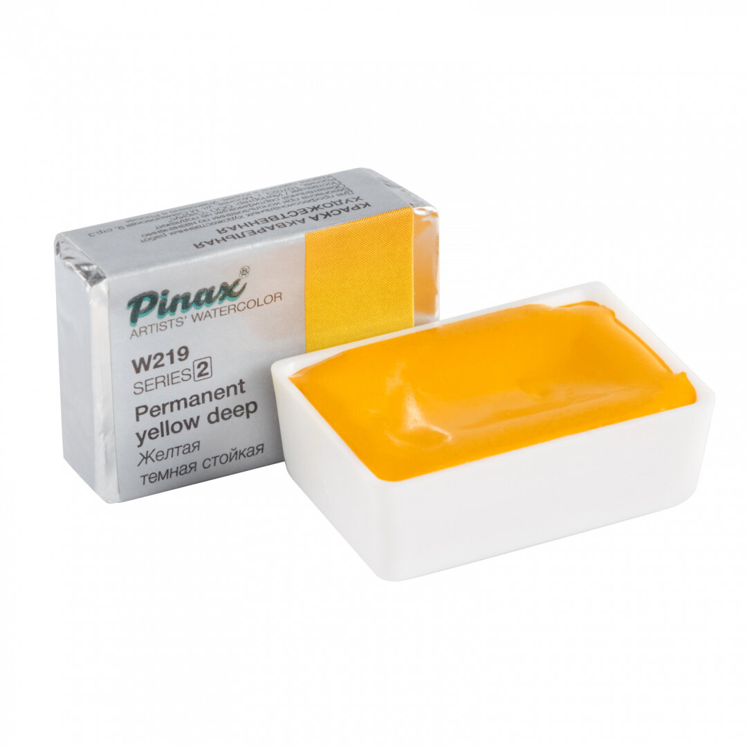 Pinax Акварель "Artists" в кювете, Желтая Темная Стойкая, 2,5мл, W219