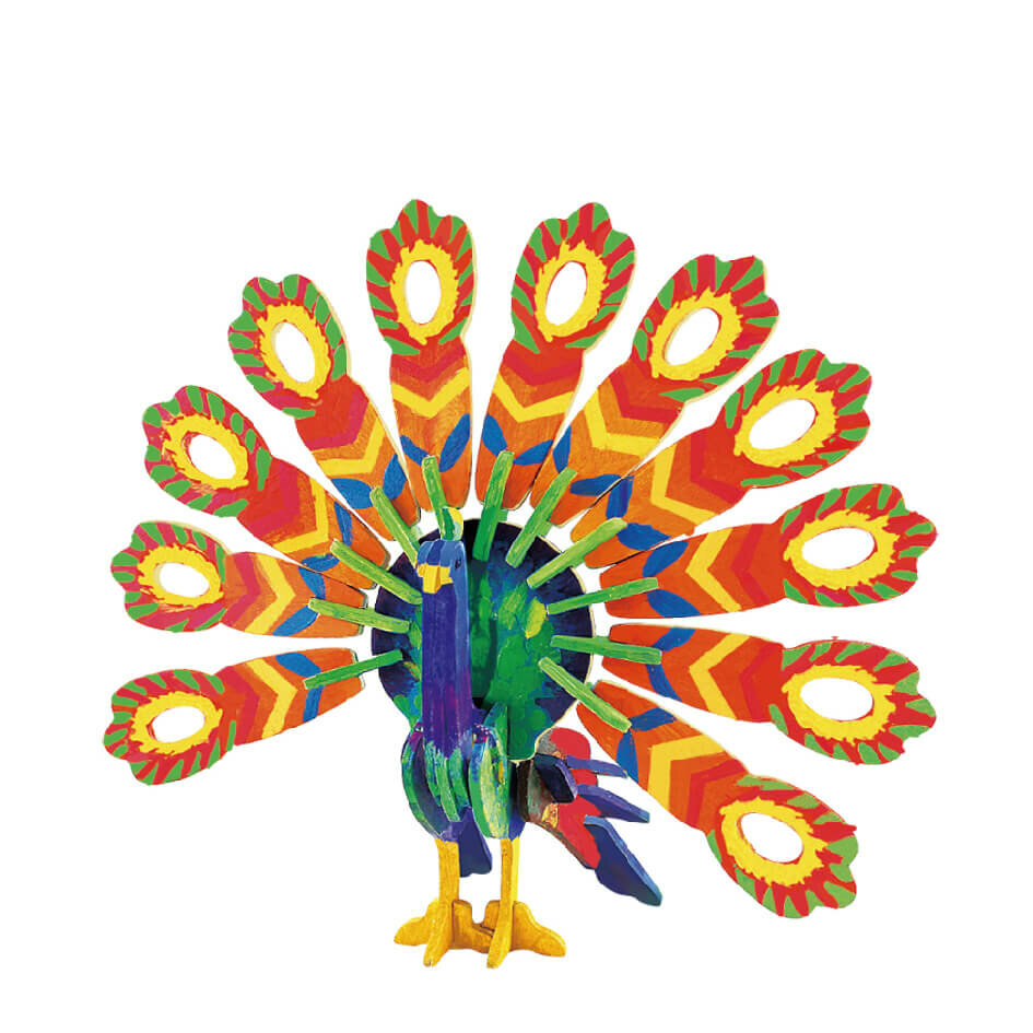 Robotime 3D пазл-раскраска "Павлин"