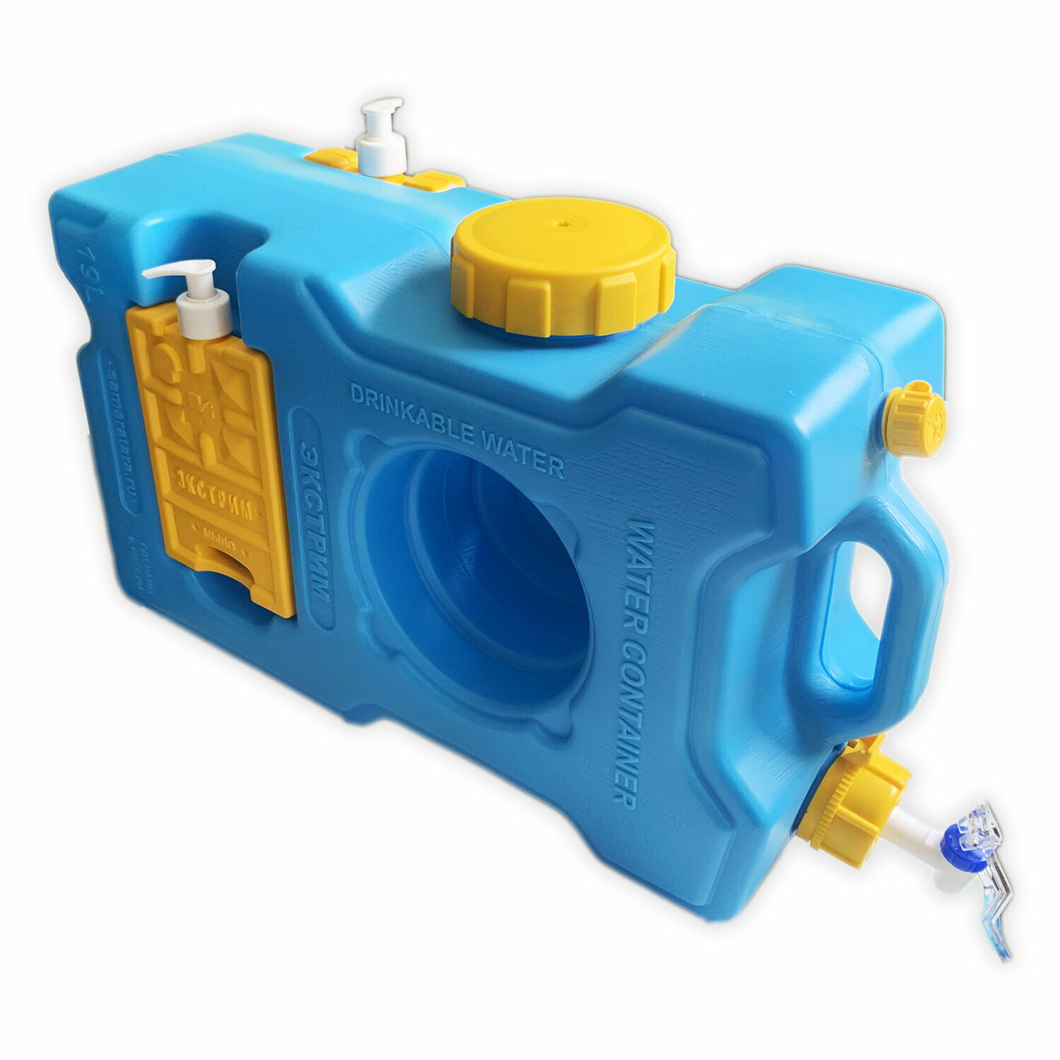 Канистра ТехноХим kontvod19 для воды, комбинированная, 19л, голубая