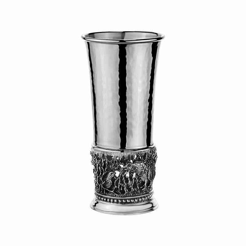 Кольчугинский мельхиор Стопка "Тетерев" медная посеребренная кованая (КМ557СТ06)