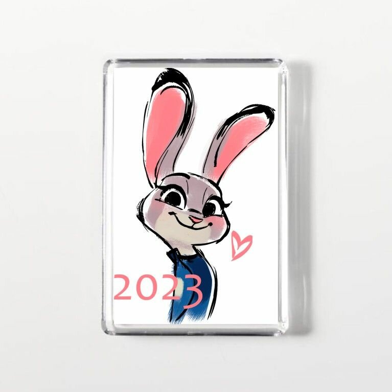 Магнит акриловый год Кролика №8