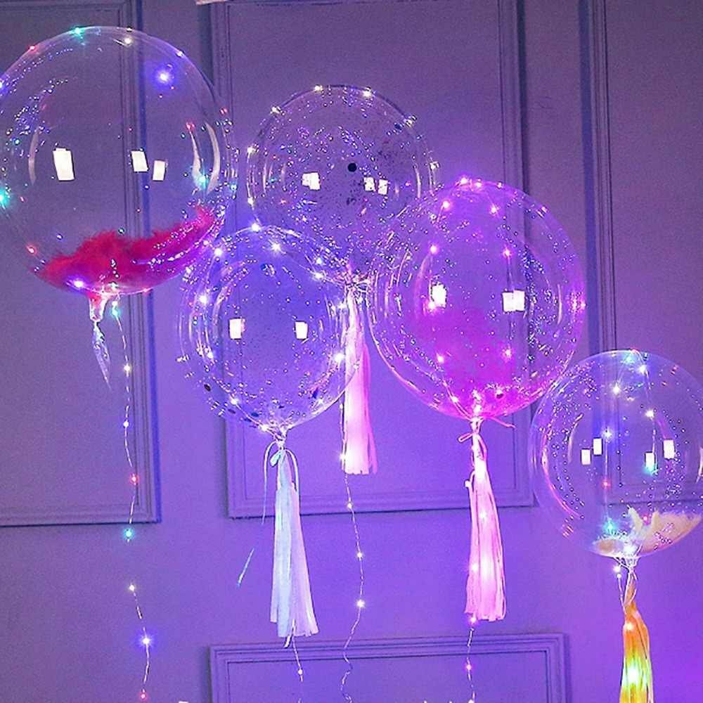 Светящийся шарик Баблс с перьями и светодиодной лентой