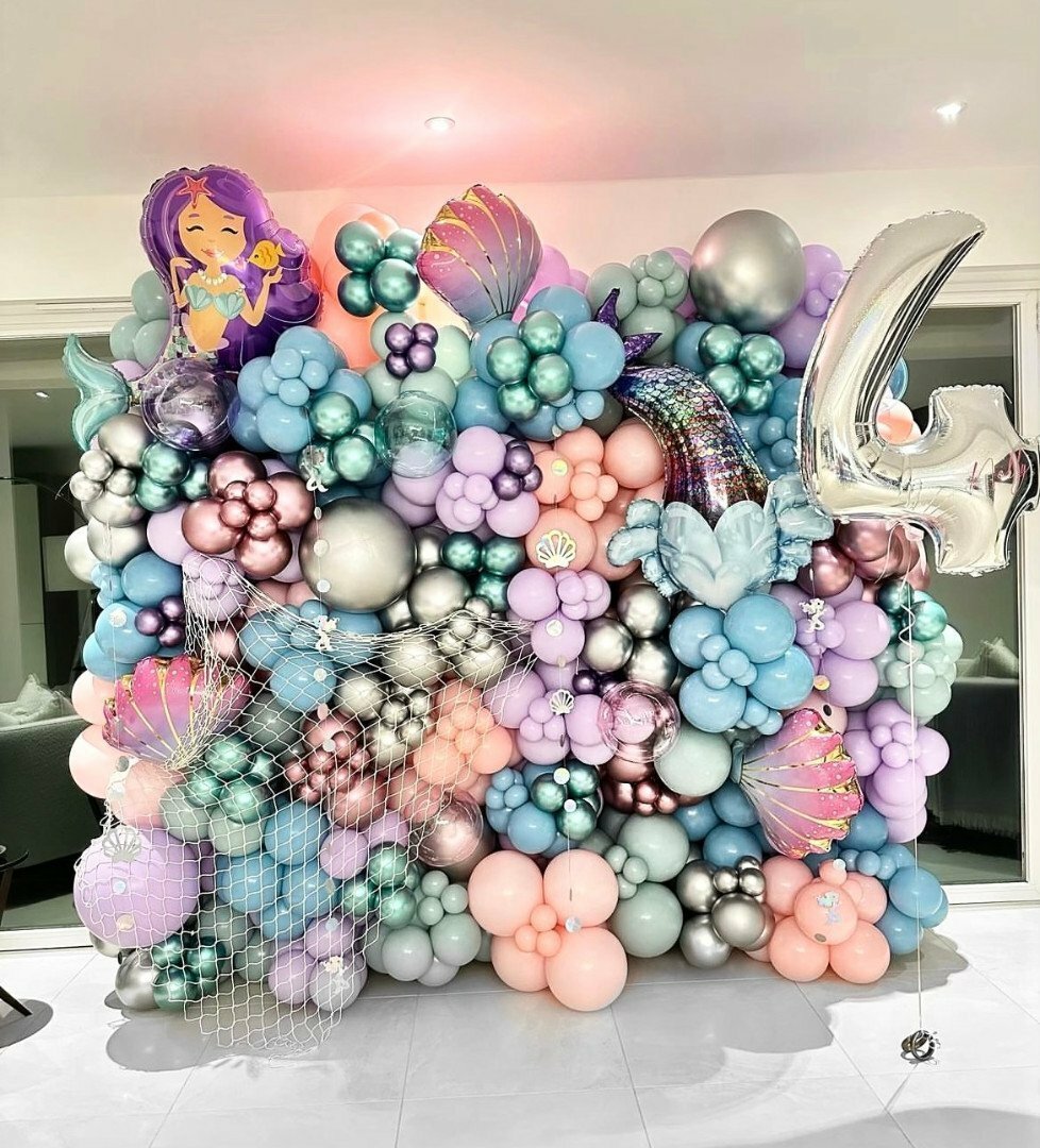 Фотозона – стена из шаров «Русалочка»