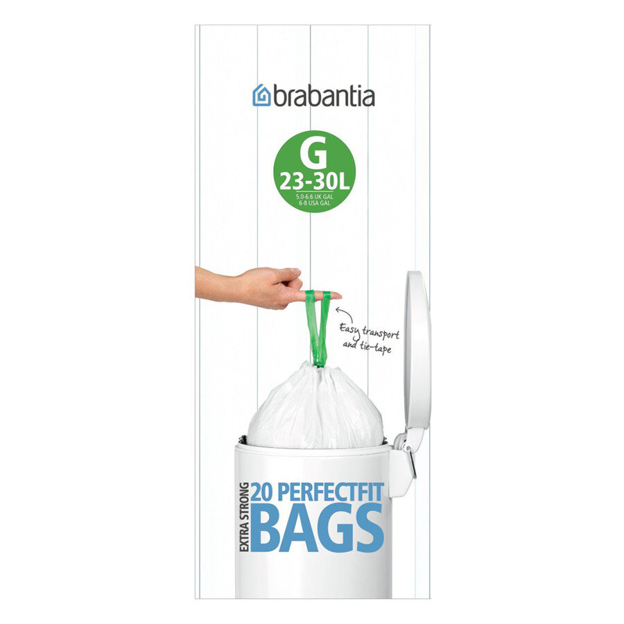 Мешки для мусора Brabantia PerfectFit G 23-30 л, 20 шт, в рулоне, премиум качество