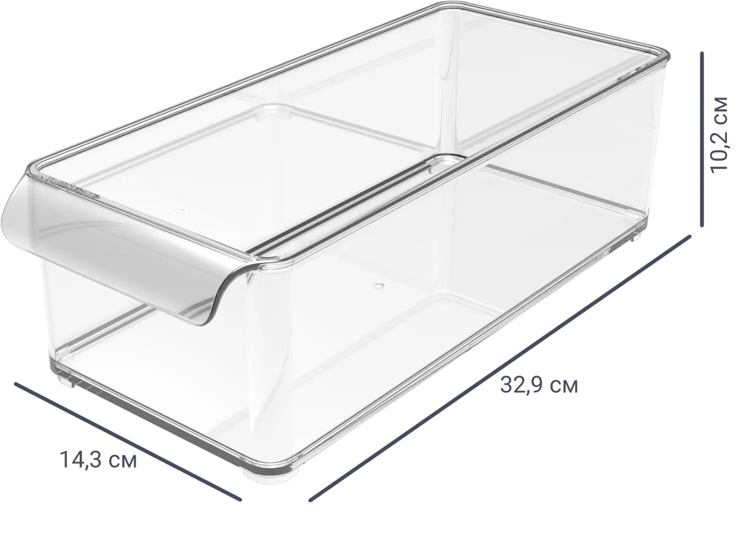 Органайзер Berossi 14.3x10.2x32.9 см 3.7 л полиэтилен без крышки цвет прозрачный