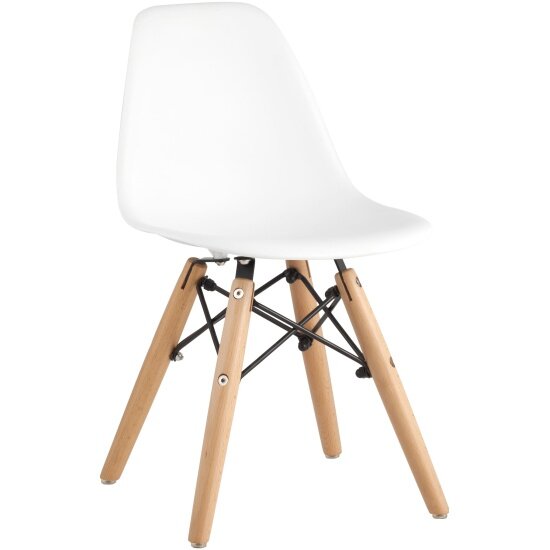 Стул обеденный Stool Group Eames DSW маленький белый с ножками из дерева