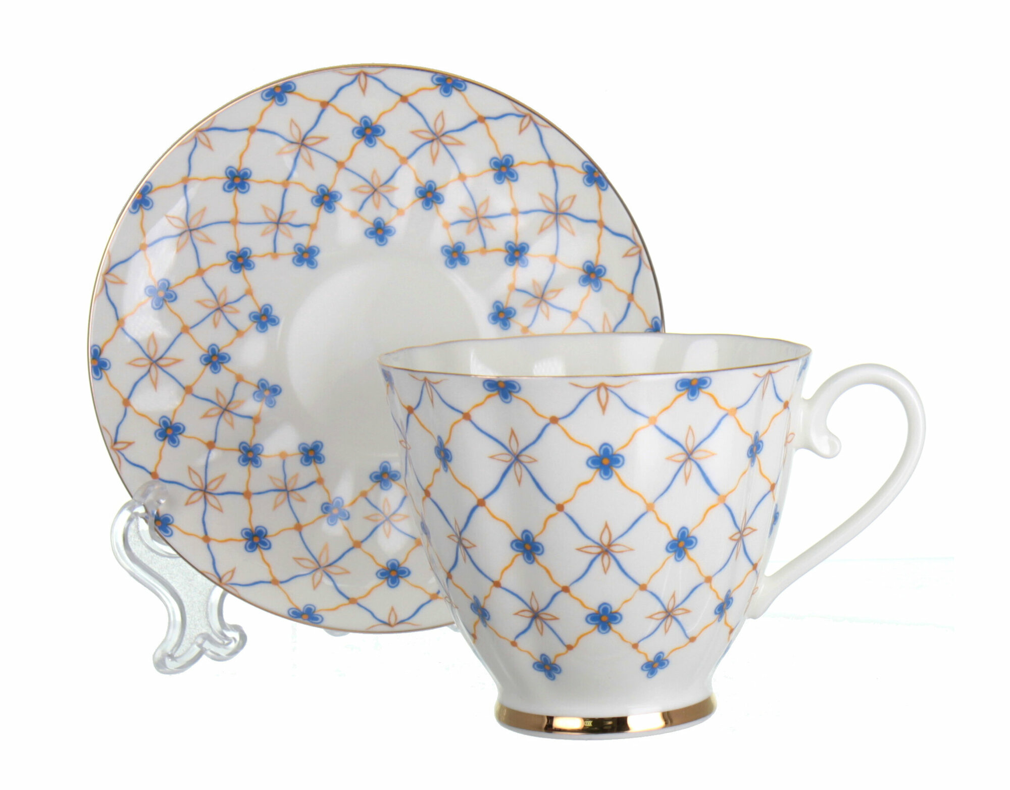 Чашка с блюдцем ИФЗ Гвоздика, Ретро, 200мл, костяной фарфор 81.16066.00.1