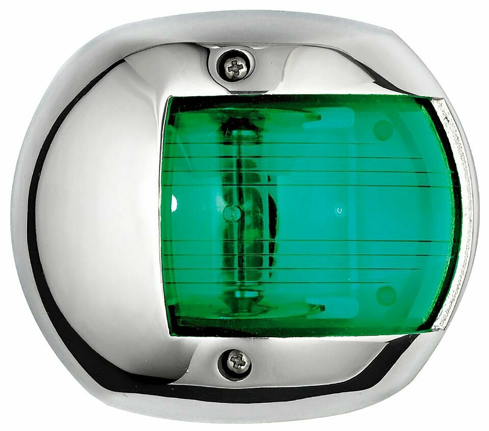 Бортовой огонь "Compact 12", зеленый, нерж. сталь, 80 мм. (10014730)