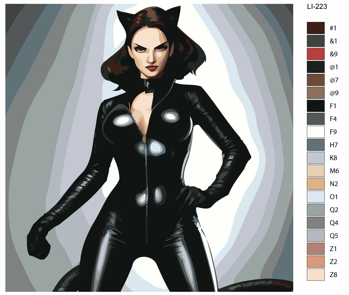 Картина по номерам,"Живопись по номерам",100 x 100, LI-223, женщина кошка