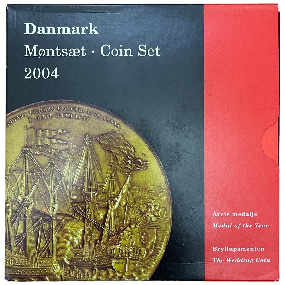 Дания, набор монет регулярного выпуска 25, 50 эре, 1, 2, 5, 10, 20 крон "Danmark coinset" 2004 г.