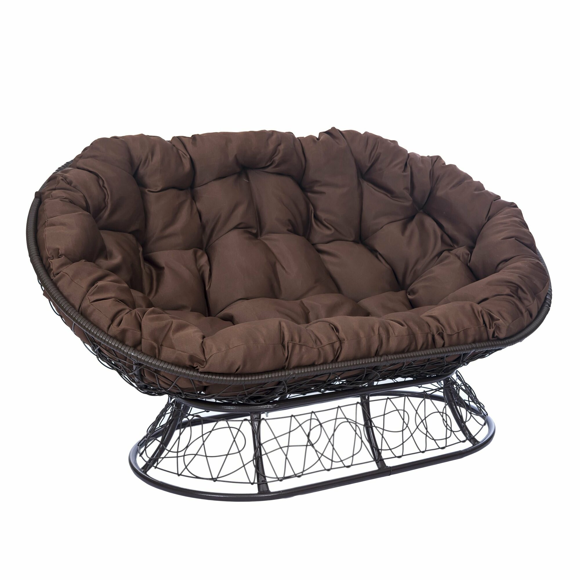 Диван садовый мамасан плюс коричневый + подушка коричневая