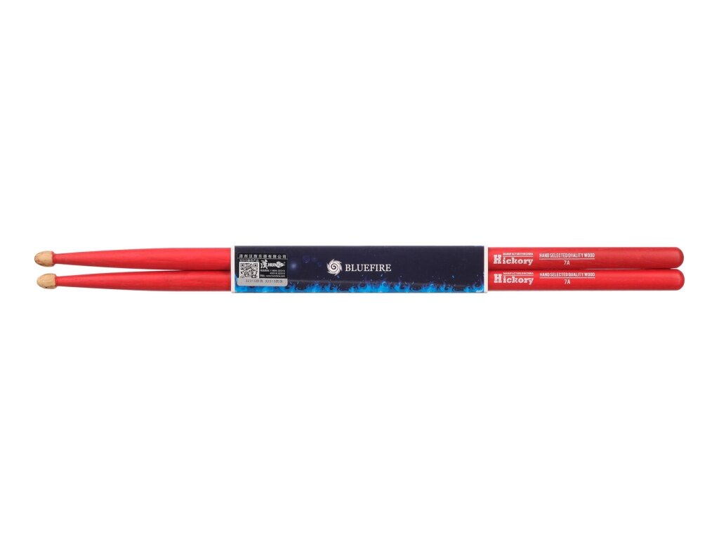 10104009 Colored Series Bluefire 7A RED Барабанные палочки, орех гикори, красные, HUN