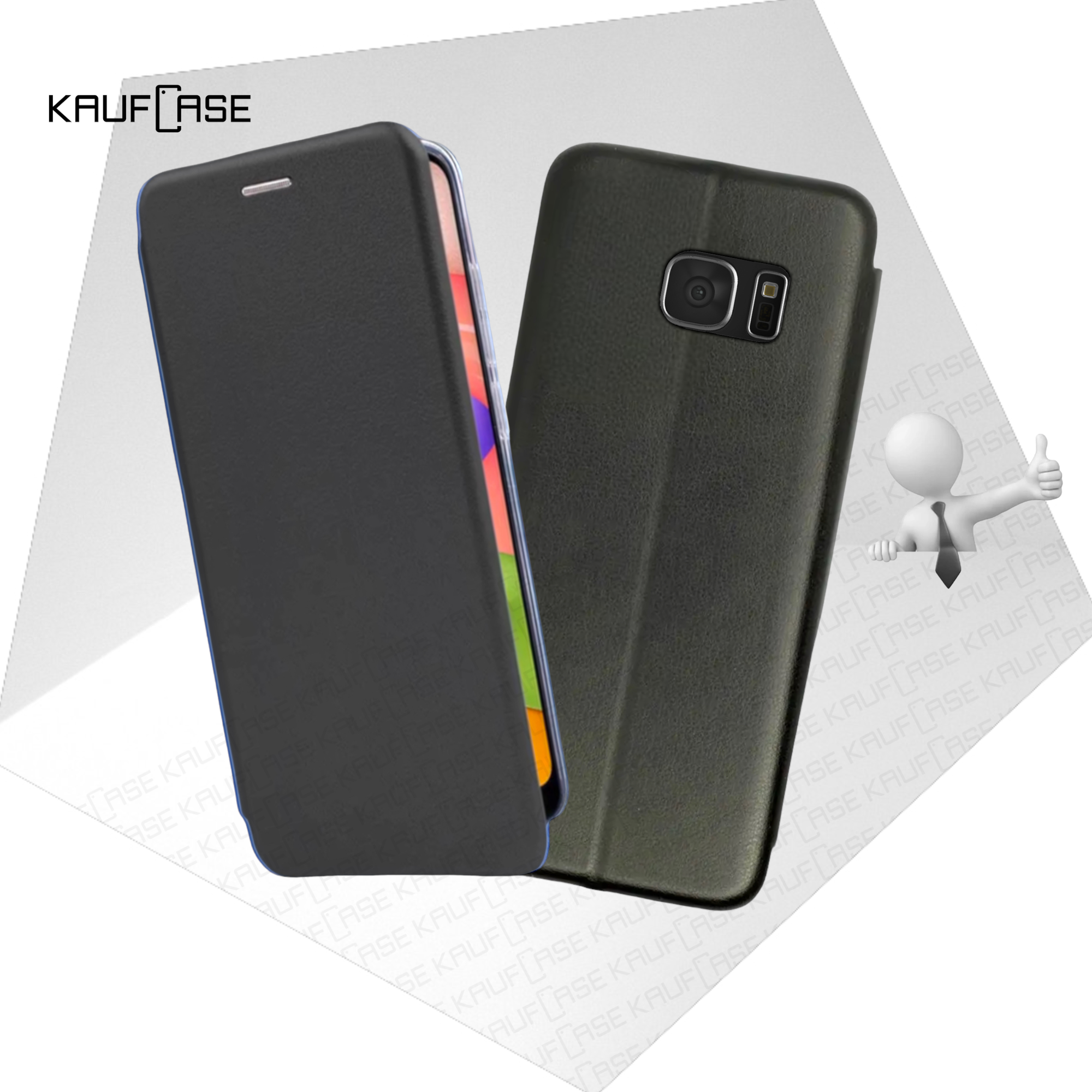Чехол книжка для телефона Samsung S7 Edge (S935) (5.5"), черный. Текстура под кожу
