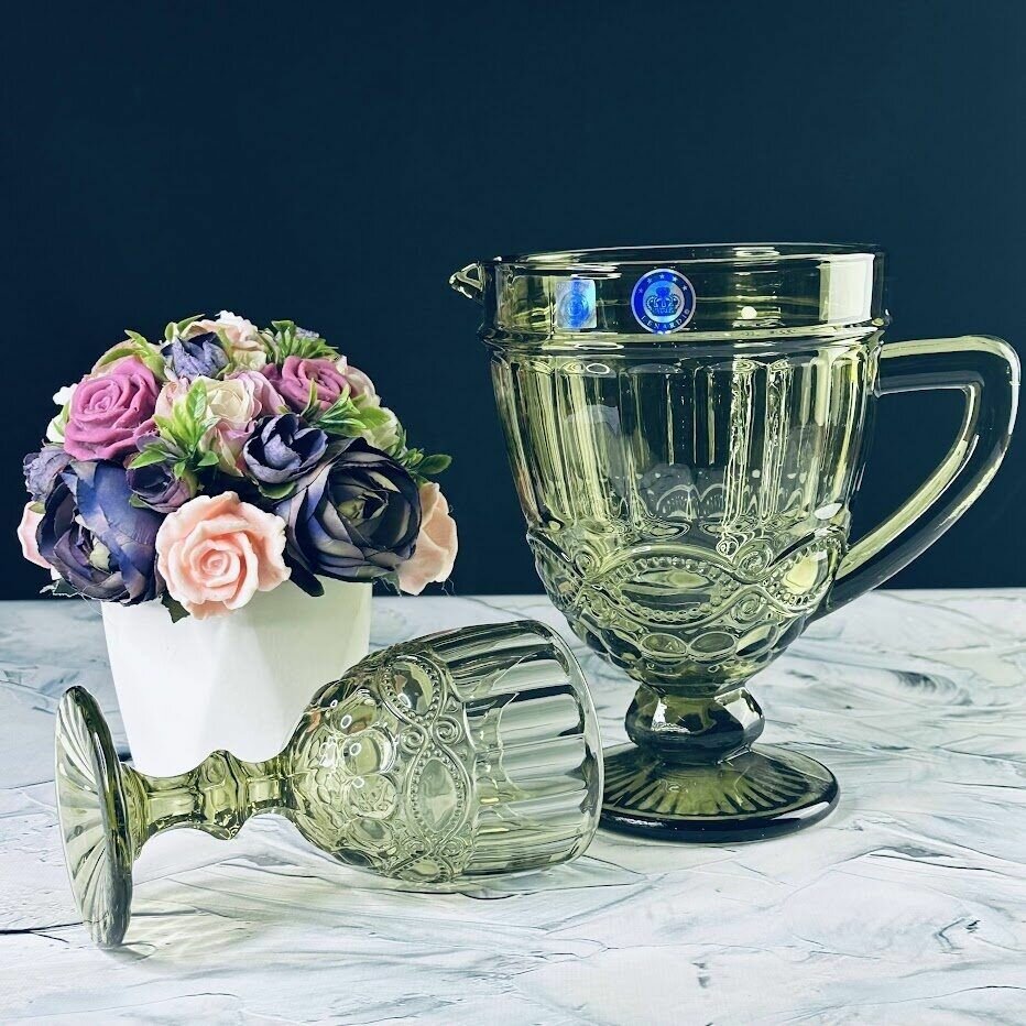 Набор графин и 6 бокалов 250 мл Зеленый