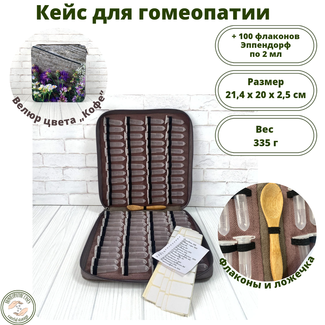 Гомеопатическая аптечка для хранения и транспортировки гомеопатических препаратов на 96 флаконов по 2 мл
