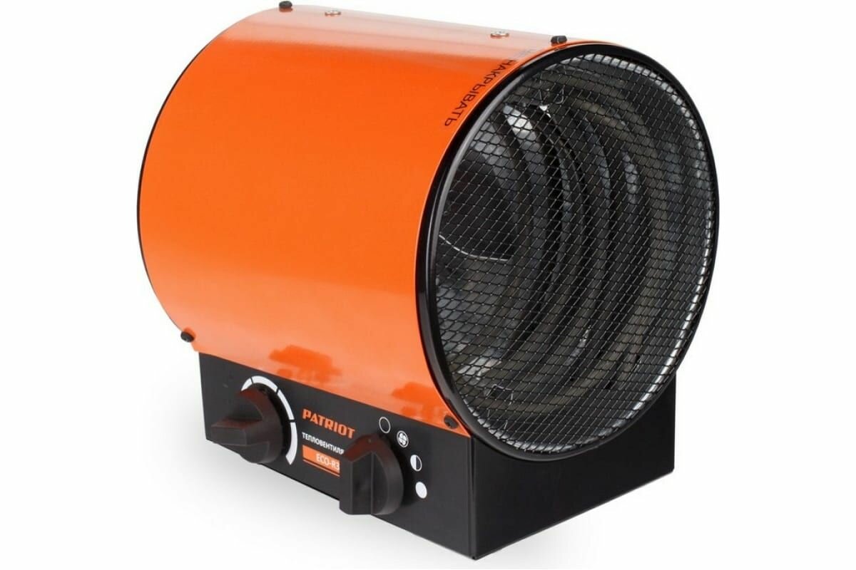 Тепловентилятор электрический PATRIOT ECO-R 3, 220В, терморегулятор, нерж. ТЭН, шнур с евровилкой.