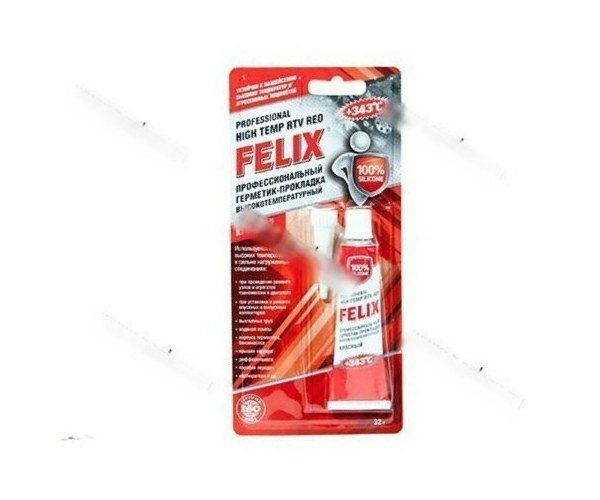 Герметик Felix, 32 г, высокотемпературный, красный, для авторемонта