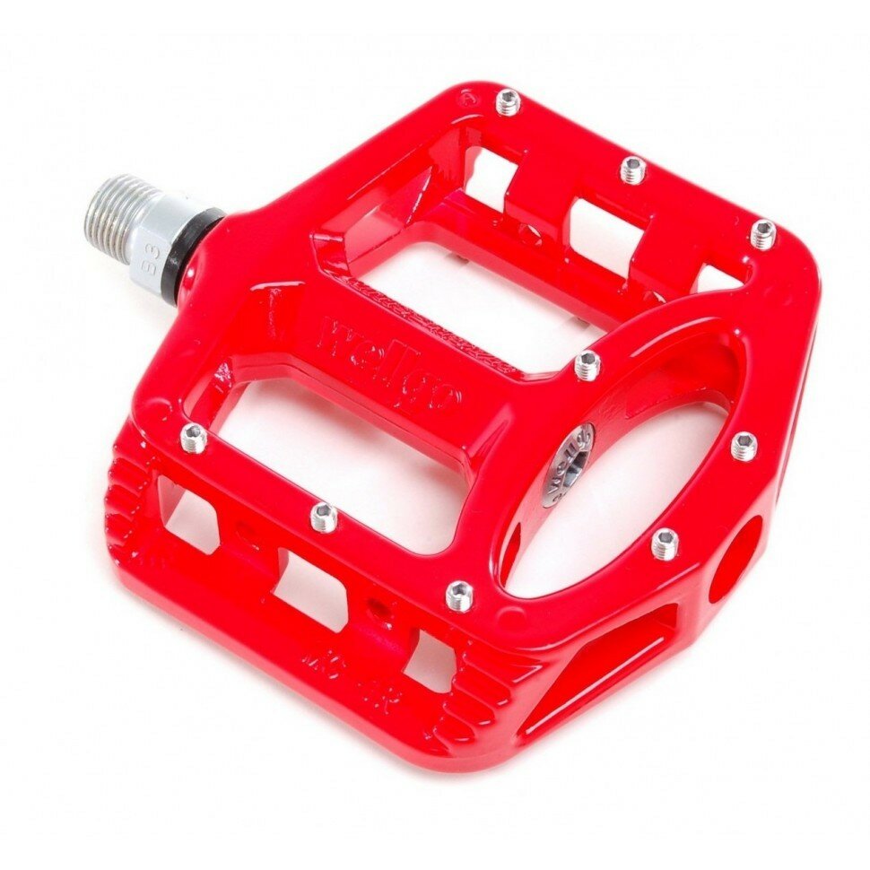 Педали WELLGO MG-1 DH BMX, магниевый сплав, 9/16" ось CrMo, промподшипники, сменные шипы, красный