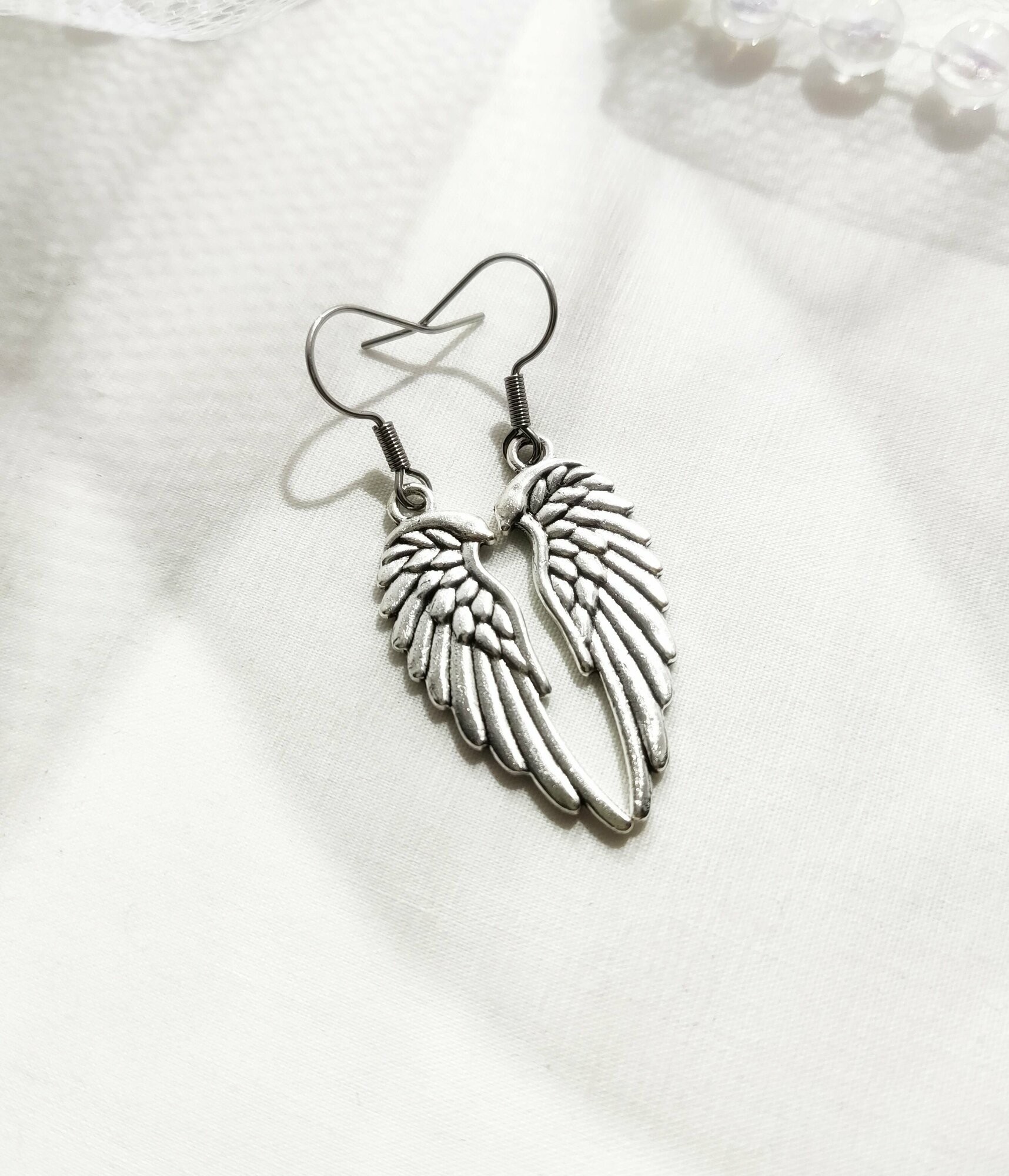 Серьги двусторонние, с подвесками