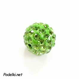 Акриловая бусина Шамбала 0001160 салатный цвет 10 мм, цена за 10 шт.