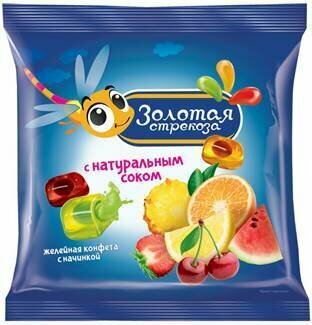 Конфеты желейные с натуральным соком "Золотая Стрекоза" КДВ, 500 г