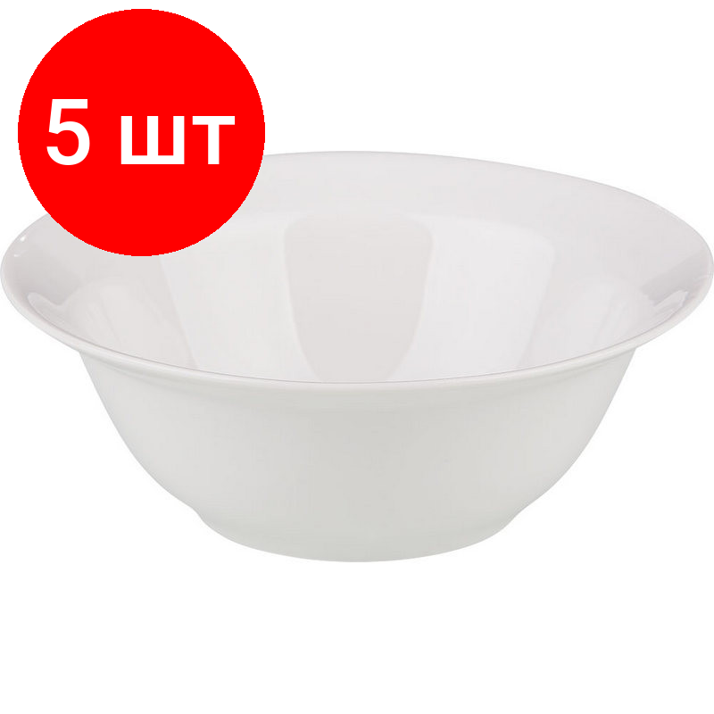Комплект 5 штук, Миска фарфор белая 550мл (4С0291)