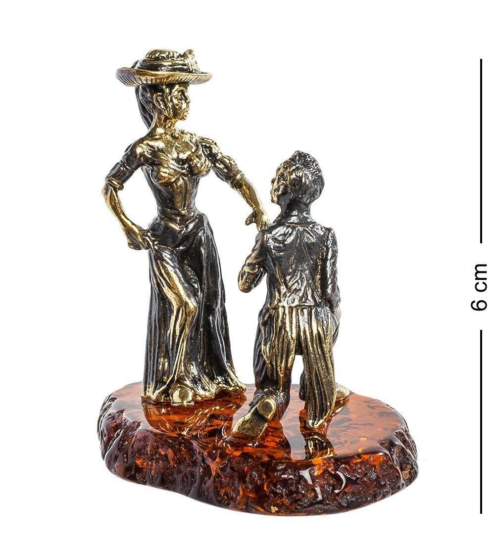 Фигурка Предложение руки и сердца (латунь, янтарь) A2088095 Народные промыслы, бронзовый