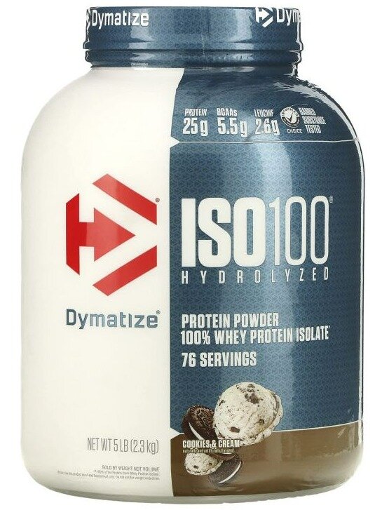 Изолят протеина Dymatize ISO100 Hydrolyzed 2300 г, Бисквит со сливками