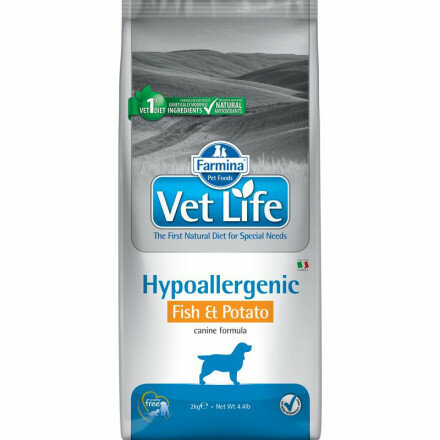 VET LIFE dog hypoallergenic рыба с картофелем 2 кг