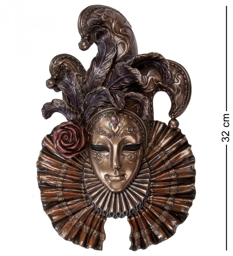 Венецианская маска Veronese "Шут" (цвет бронзовый) WS-369