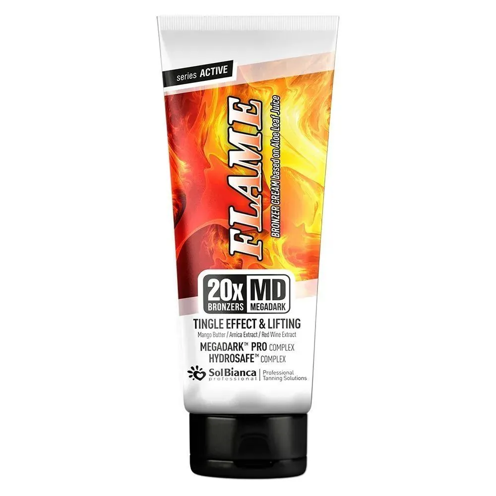 SolBianca Flame Крем для загара в солярии с экстрактом Алоэ, бронзаторами и Tingle эффектом, 125 мл.