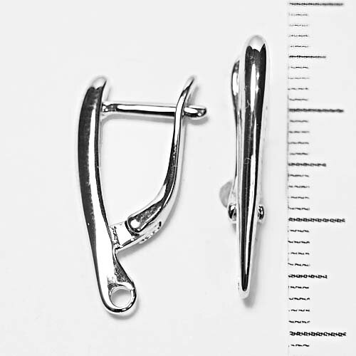 Фурнитура для бижутерии Швензы с французским замком Бали Удлиненные 0000684 серебряный 21x11x3 мм, цена за 1 пар