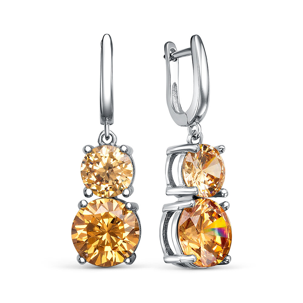 Серьги, серебро, 925 проба, стекло