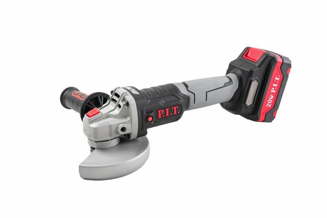 Аккумуляторная бесщеточная шлифмашина P.I.T. PWS20H-125A/1, (20В,125мм,7000об/мин,1акб Li-Ion 4Ач, ЗУ 3А, кейс)